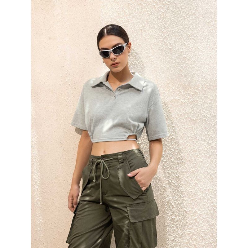 Buy Cider Solid Knotted Polo T-shirt Online