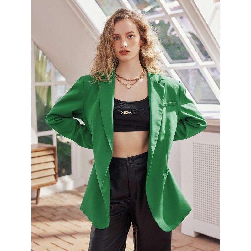 Buy Cider Groovy Green Oversized Blazer Online