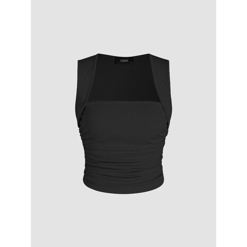 Buy Cider Ruched Square Neck Tank Top Online