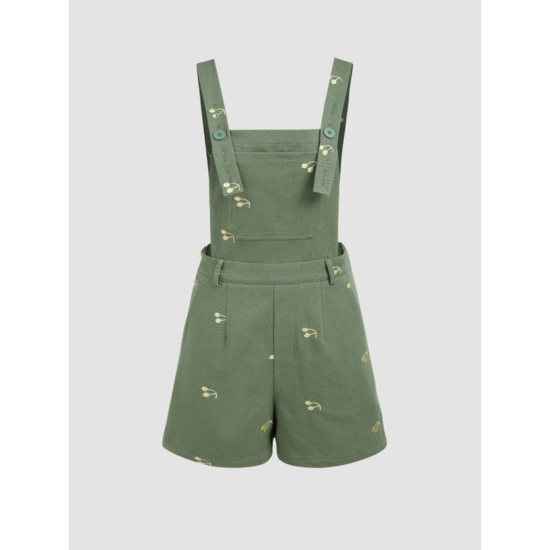 Buy Cider Cherry Pattern Square Neck Romper Online
