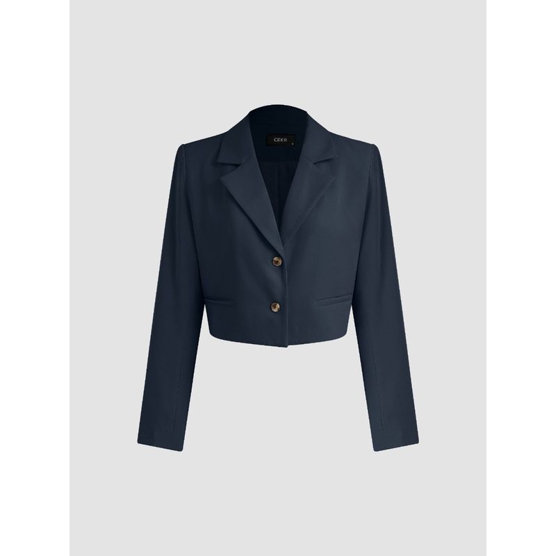 Buy Cider Solid Collar Blazer Online