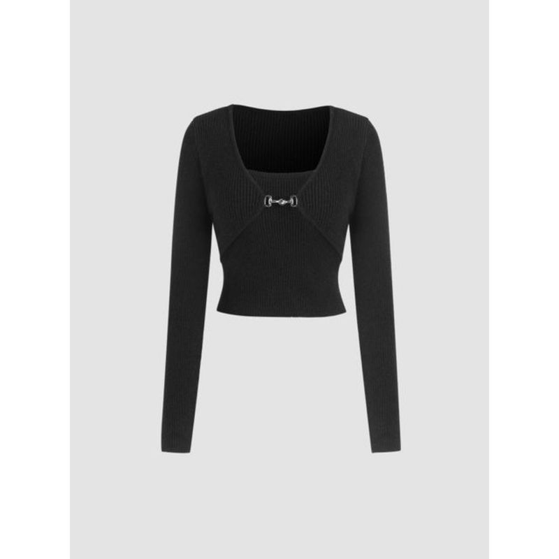 Buy Cider V Neck Knit Long Sleeve Sweater Online