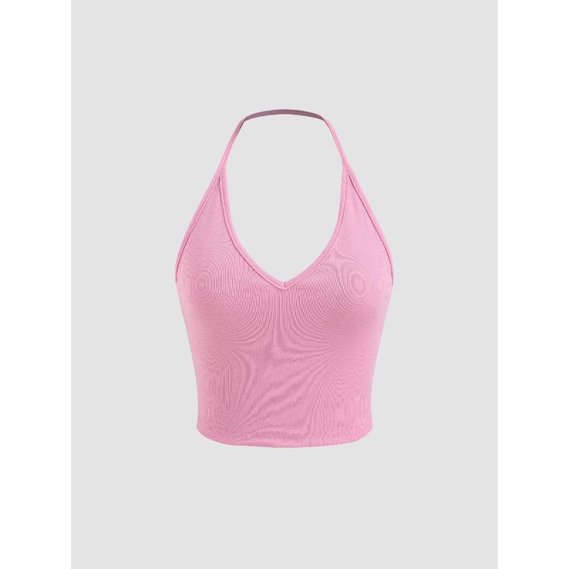 Buy Cider Solid Halter Crop Top Online