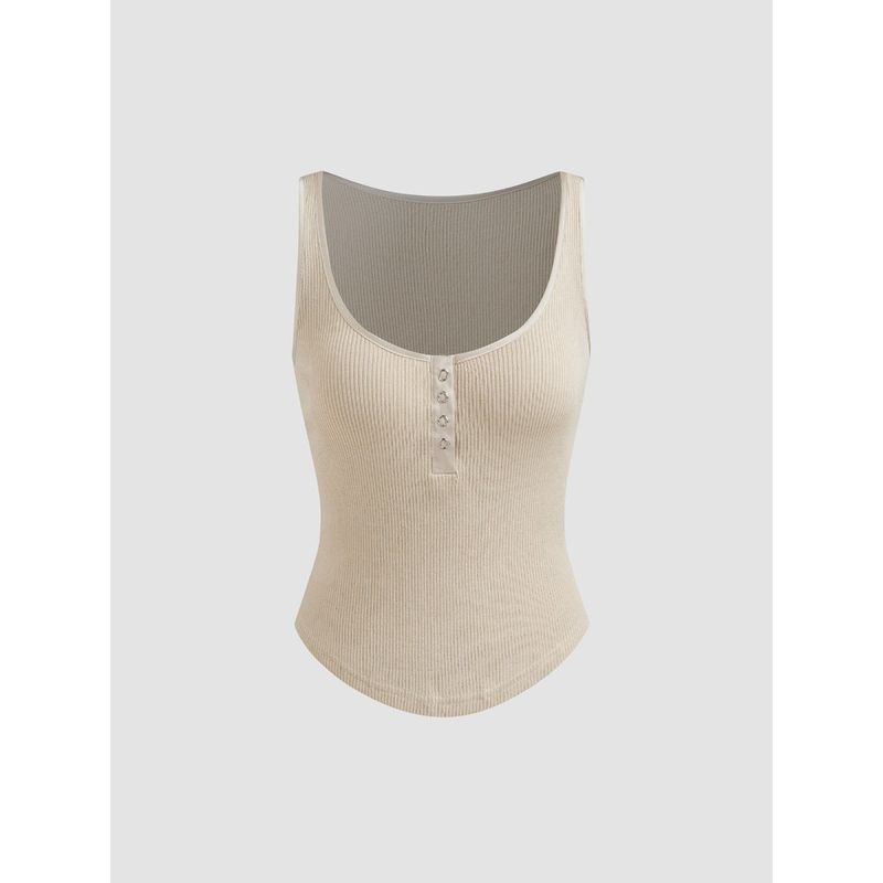 Buy Cider Scoop Neckline Solid Tank Top Online