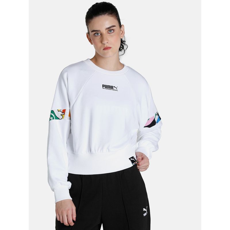 Buy Puma Pi Crew Women White Sweatshirt Online