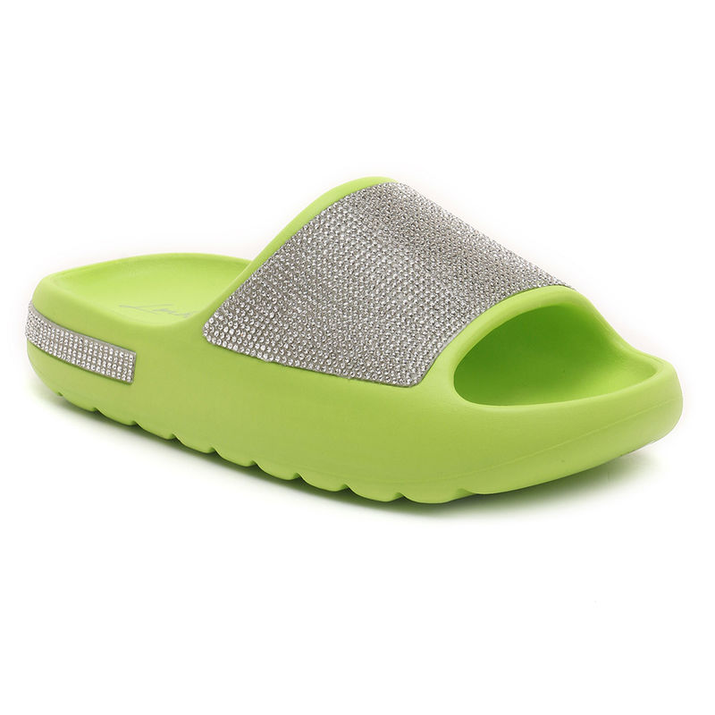 London Rag Embellished Green Sliders: Buy London Rag Embellished Green ...