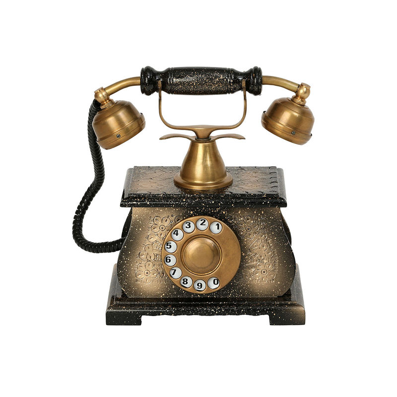 Buy Decor Antique Vintage Handmade Telephone Ornament Black Antique Non ...