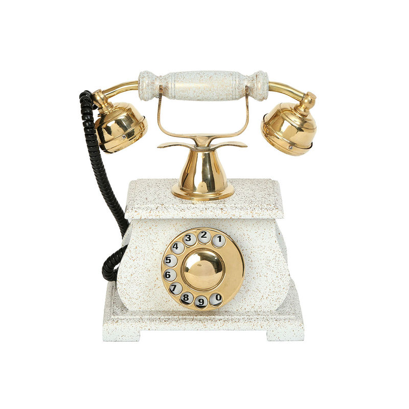Buy Decor Antique Vintage Handmade Telephone Ornament White & Shinny ...