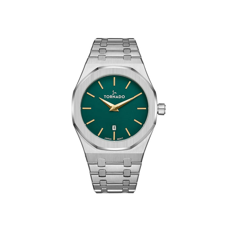 Buy Tornado Analog Green with Gold Markings Dial Watch (T9009-SBSHG) (M) Online
