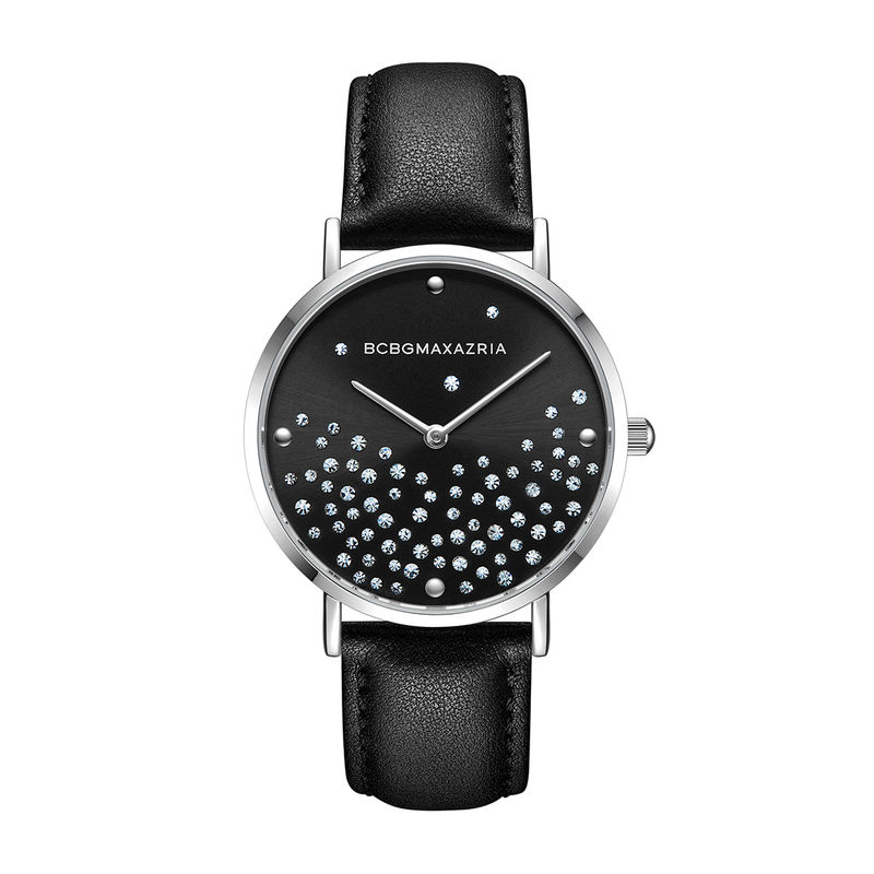 Buy BCBGMAXAZRIA MAXAZRIA Quartz Cubic Zircona Black Round Dial Women's ...