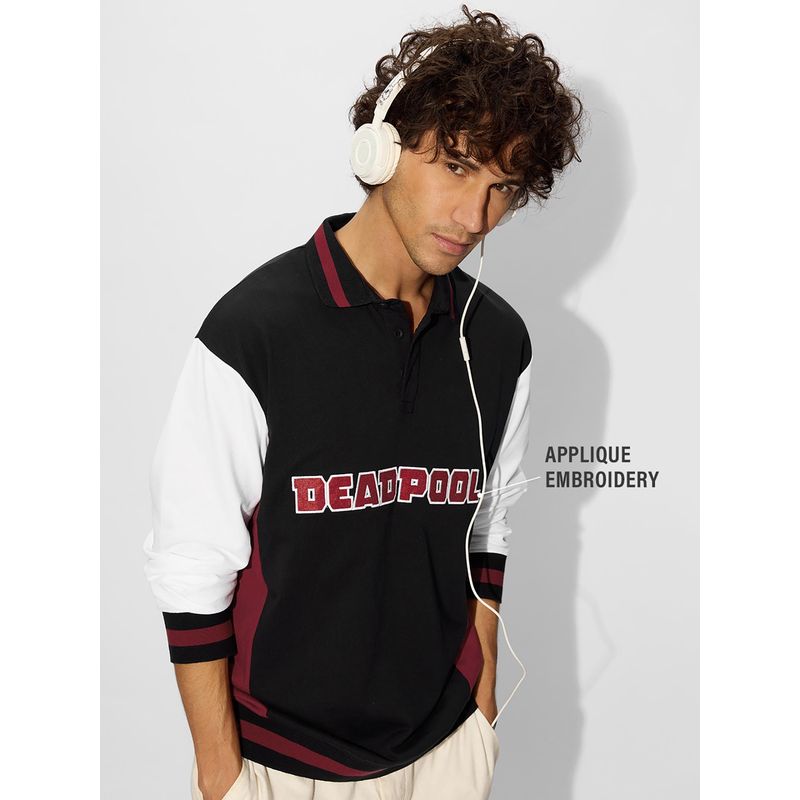 Buy The Souled Store Official Deadpool The Anti-Hero Men Rugby Polo T ...