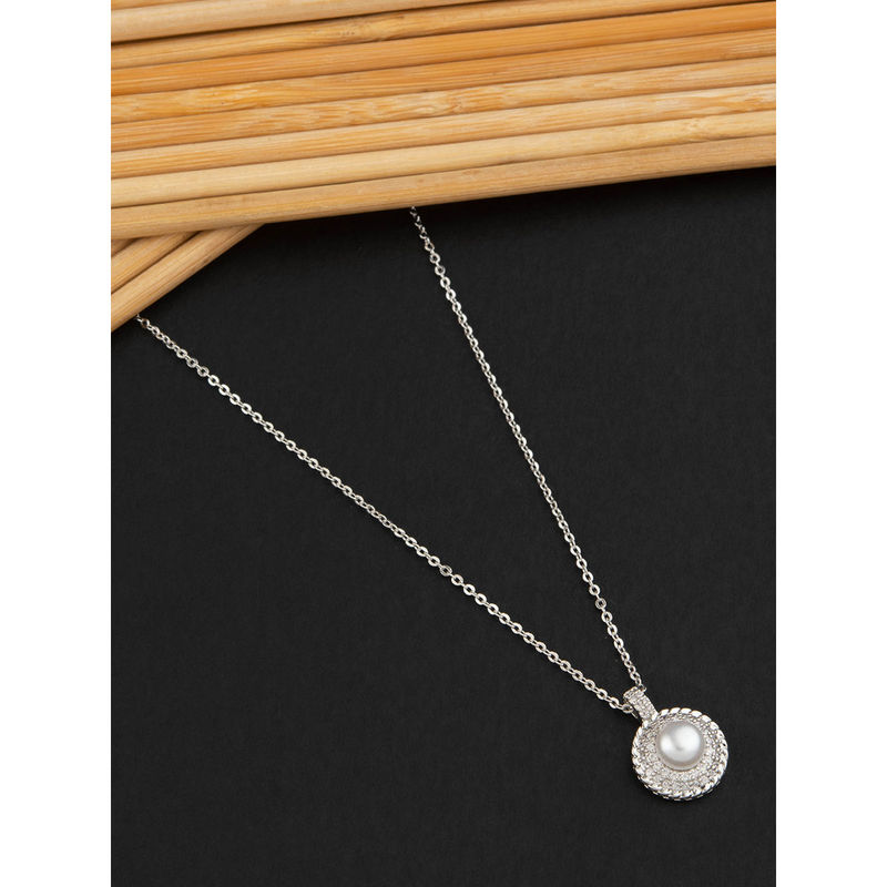 Buy E2O Silver Plated Double Layered Peral Necklace Online