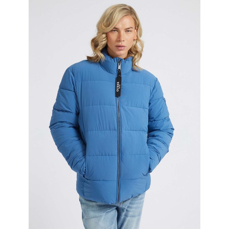 Buy Guess Men Blue Solid Puffer Jacket Online