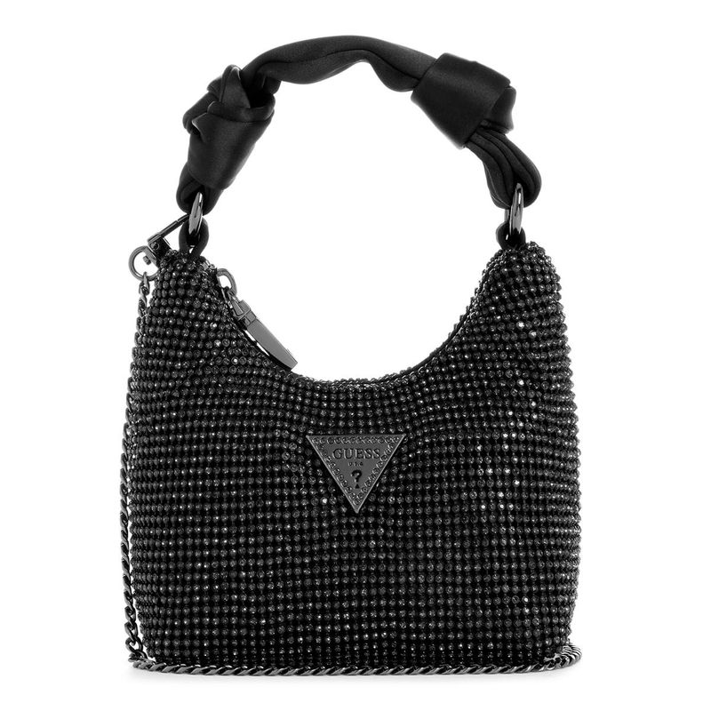 Buy Guess Women'S Stone Black Aluminium Lua Mini Hobo Bag Online