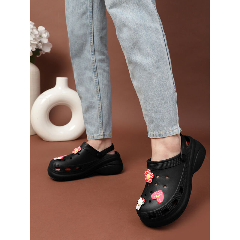 Buy Truffle Collection Black Solid Clogs Online
