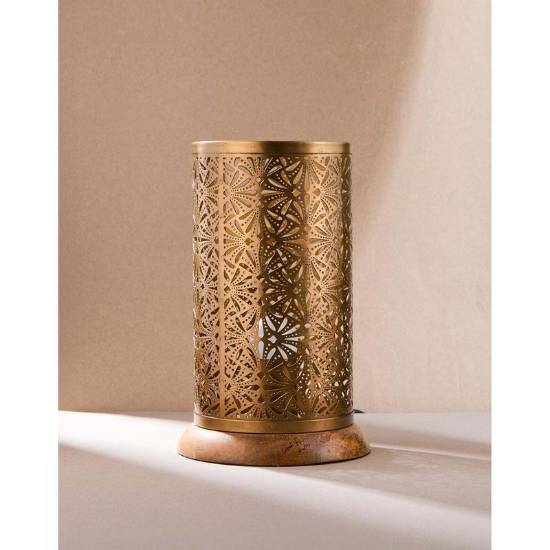 Buy Fabindia Gold Metal Ambient Table Lamp Online