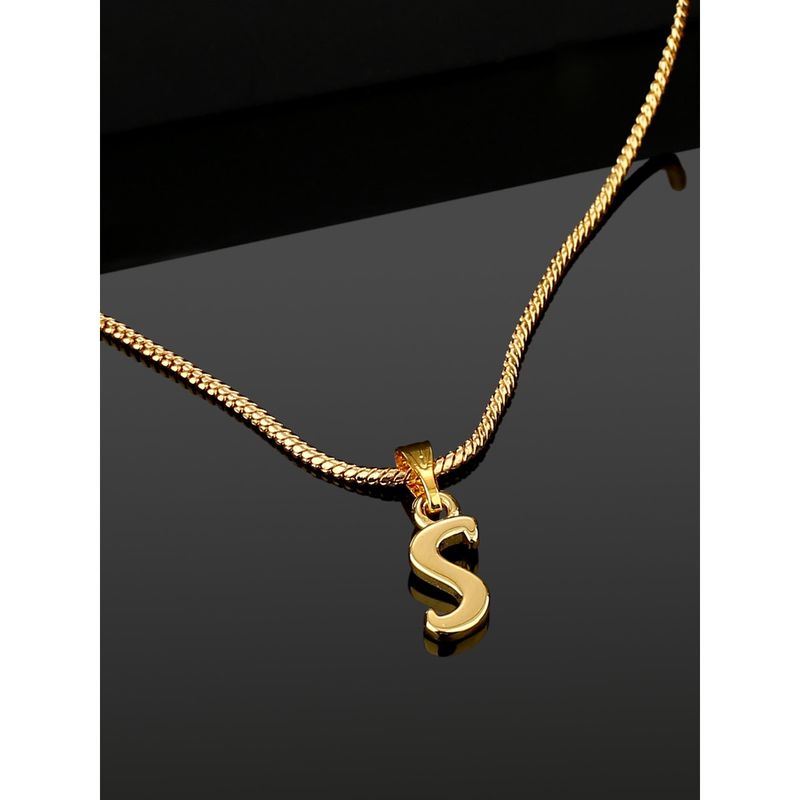 Buy Estele Valentine Gift - Gold Plated Initial S Letter Pendant for ...