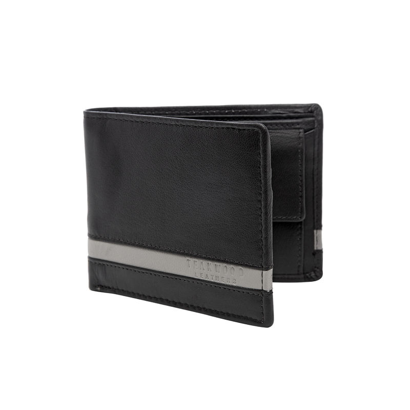 Buy Teakwood Men'S Genuine Leather Brown BI Fold RFID Solid Wallet (WLT ...