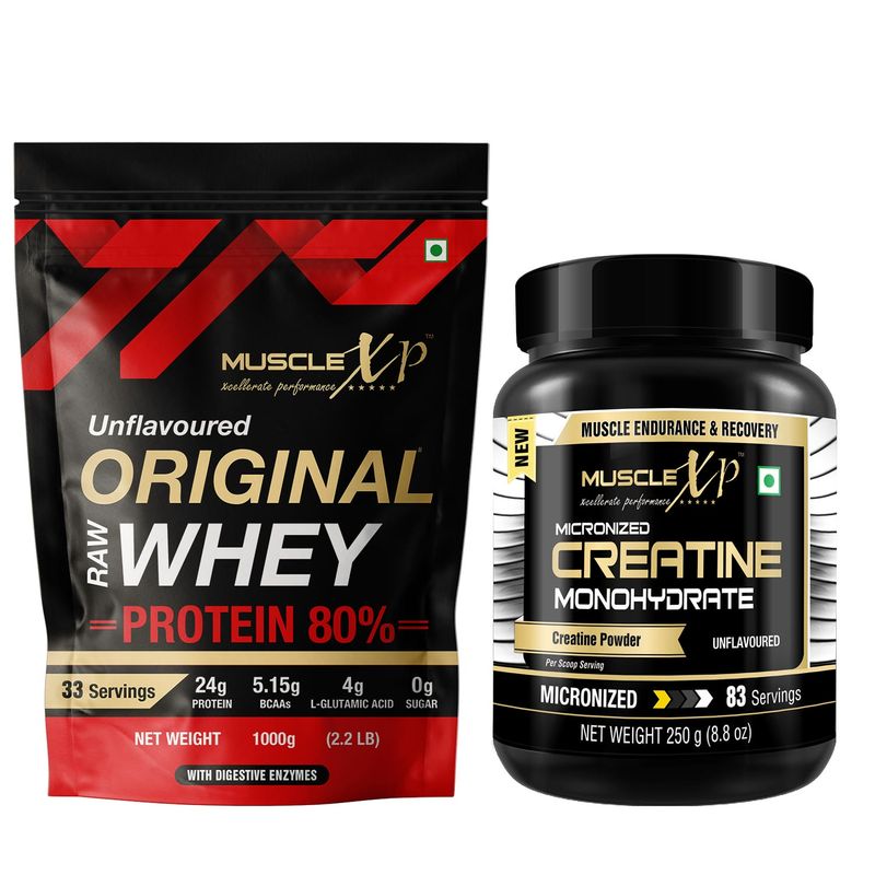 Buy MuscleXP Muscle Enduring Combo - Raw Whey Protein + Creatine ...