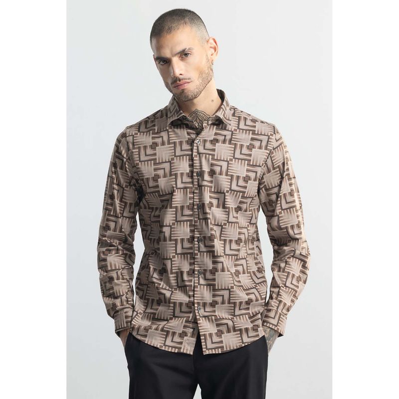 Buy Snitch Edge Square Brown Shirt Online