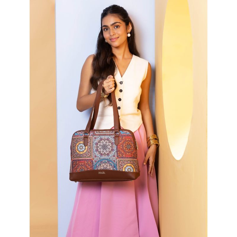 Buy Zouk Multicolour Mandala Print Carry All Work Bag Online
