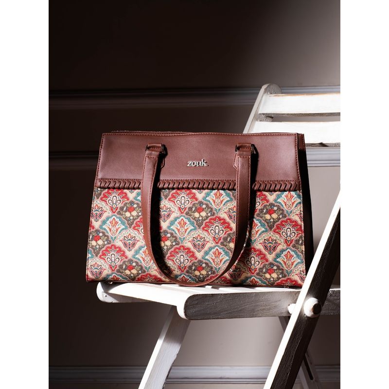 Buy Zouk Mughal Art Multicolour Statement Business Shoulder Bag Online