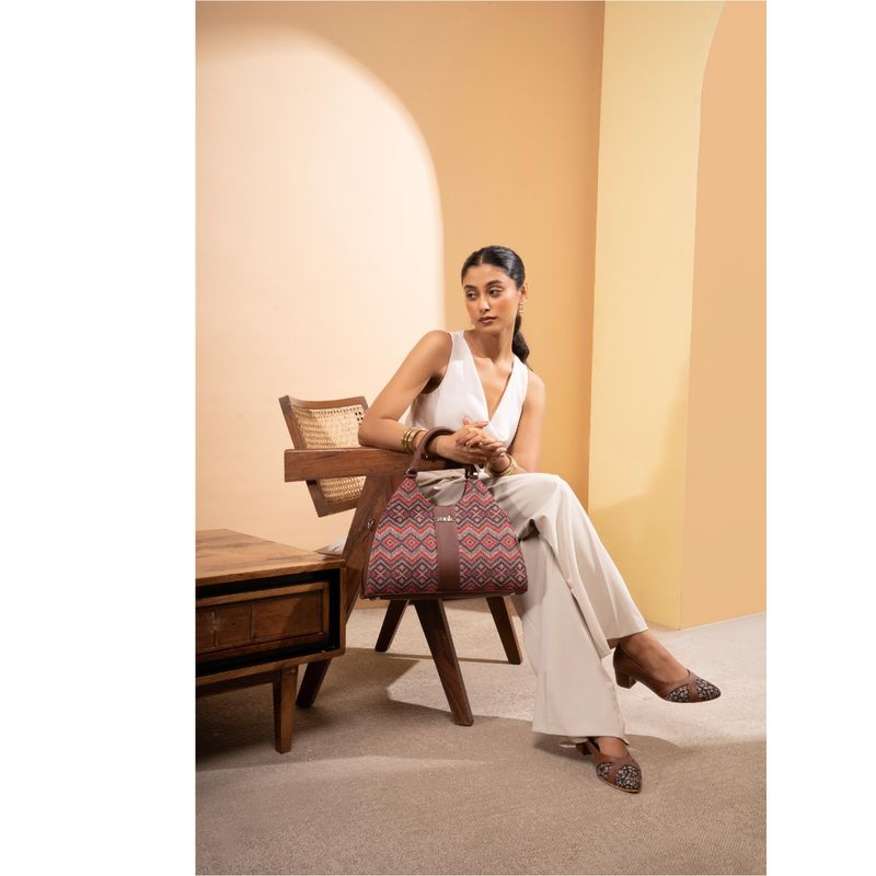 Buy Zouk Konkona Statement Gwalior Weaves Satchel Bag Online