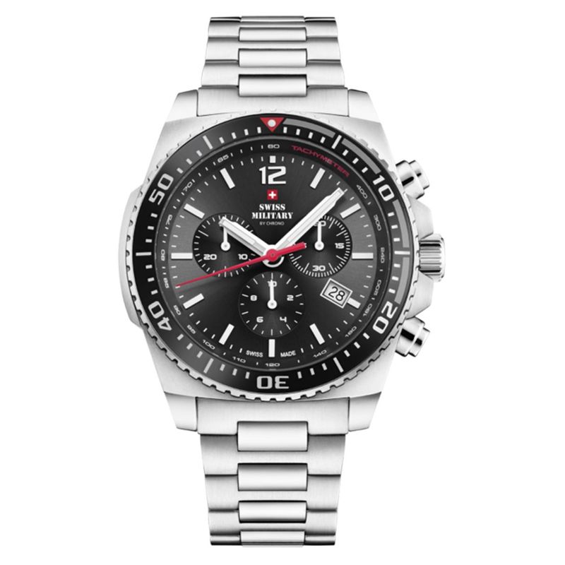Buy Swiss Military by Chrono Black Dial Swiss Made Watch for Men ...