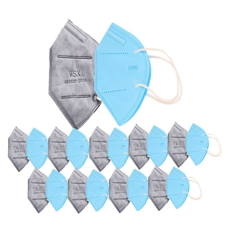 Fabula Pack Of 18 Kn95/N95 Anti-Pollution Reusable 5-Layer Mask (Blue ...
