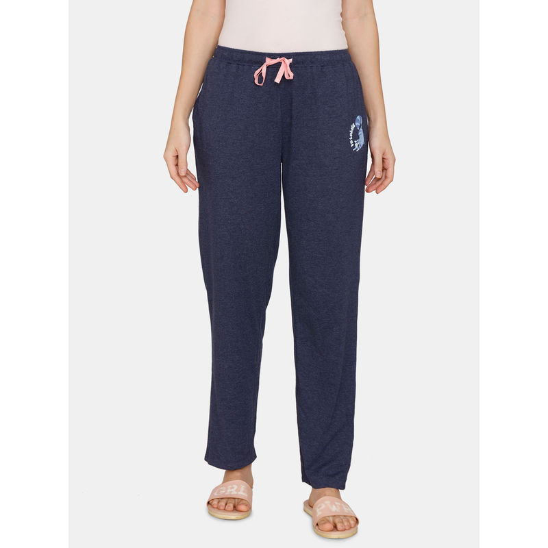 Buy Zivame Trendy Basics Knit Cotton Pyjama - Medieval Blue Online