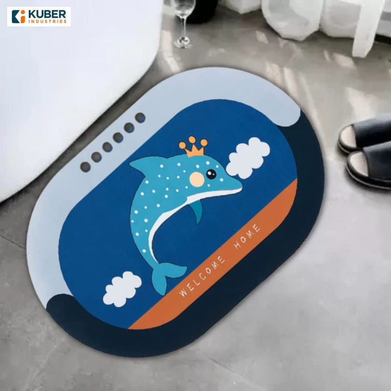 Buy Kuber Industries Stylish Bathroom Mat, Beautiful Dolphin Mat for ...