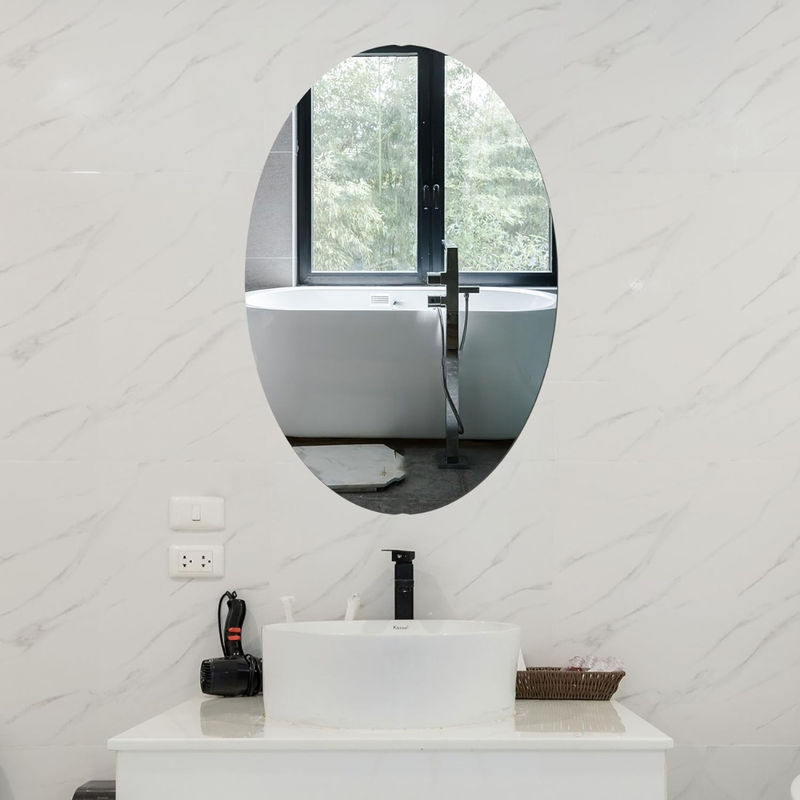 Buy Kuber Industries Oval Wall Mirror Stickers, Premium Acrylic ...