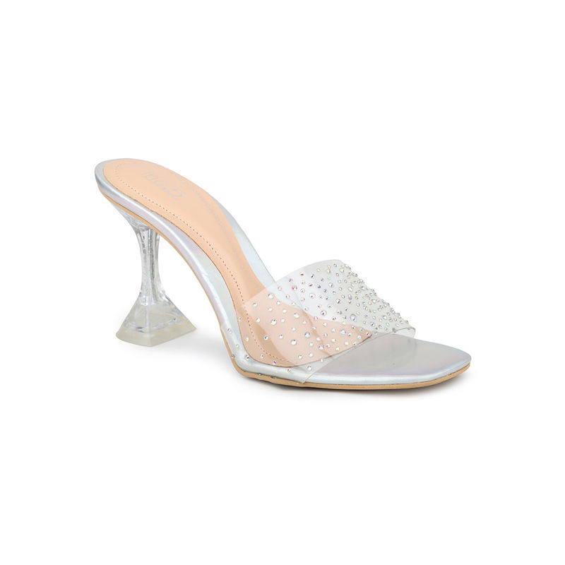 Buy Inc.5 Women Silver Party Spool Heels Online