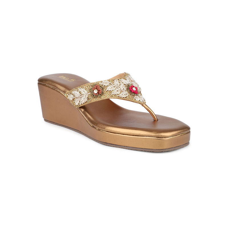 Buy Inc.5 Women Gold Evening Platform Wedges Online