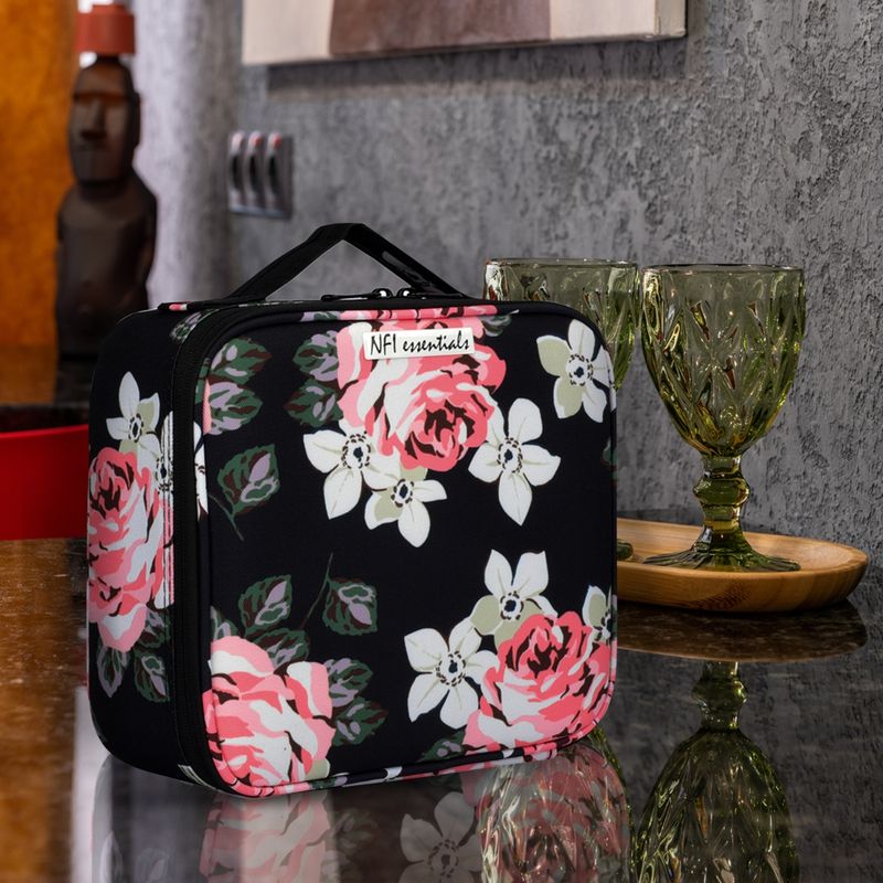 Buy NFI Essentials Black PU Print Makeup Box (L) Online