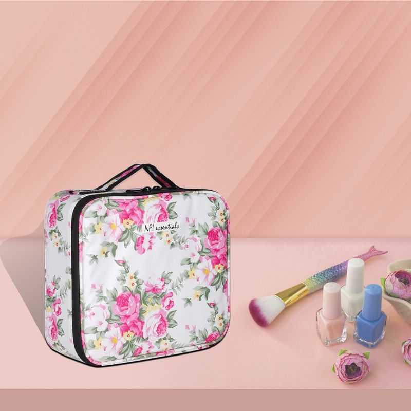 Buy NFI Essentials White PU Print Makeup Box (L) Online