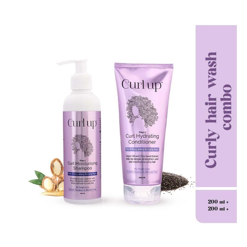 Buy Curl Up Hair Wash Combo with Curly Hair Shampoo and Conditioner Online