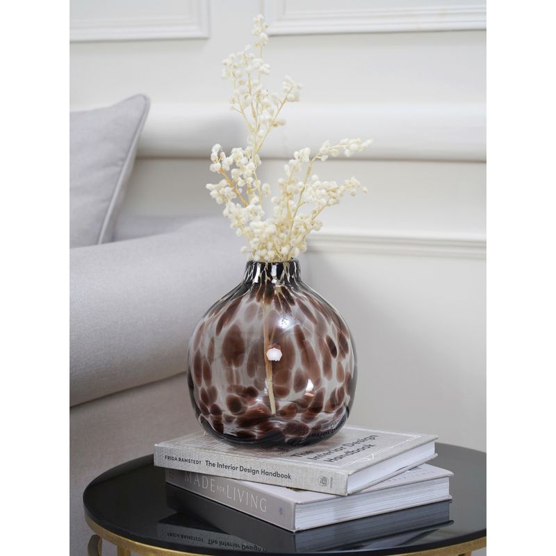 Buy Pure Home + Living Dotted Brown Round Flower Vase Online