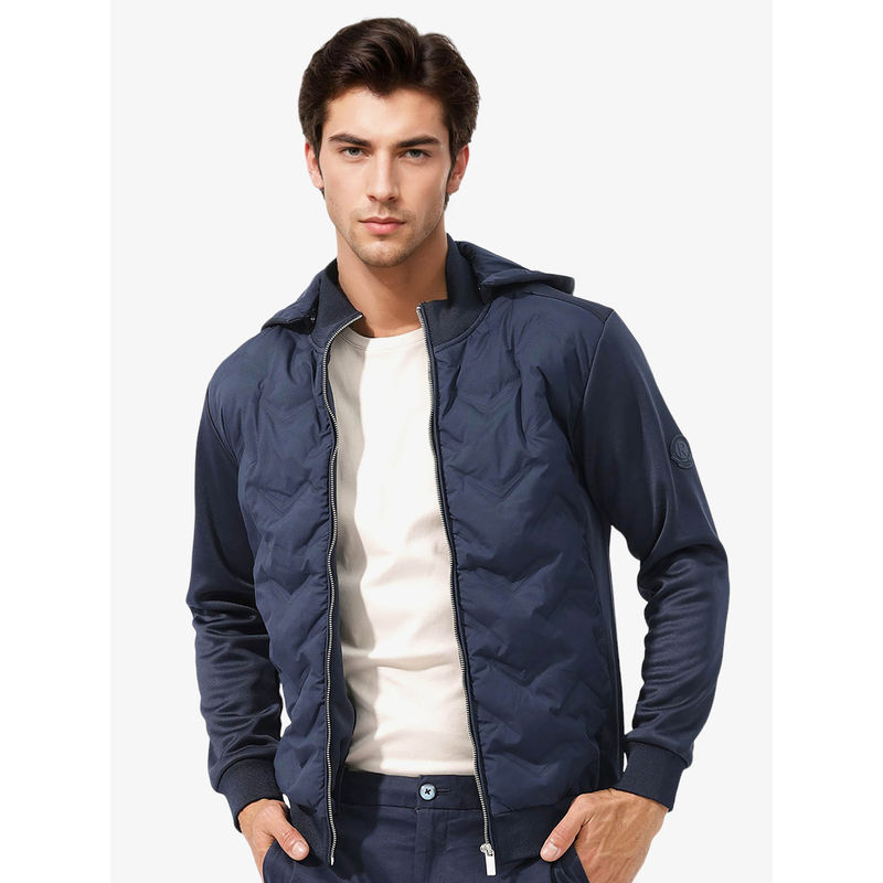 Buy Rare Rabbit Bonita Navy Blue Plain Regular Fit Jacket Online