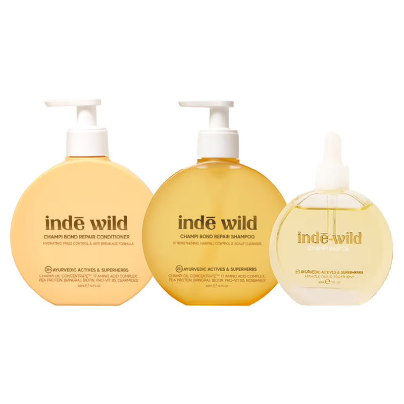 Buy inde wild Champi Bond Repair Shampoo + Conditioner + Champi Oil ...