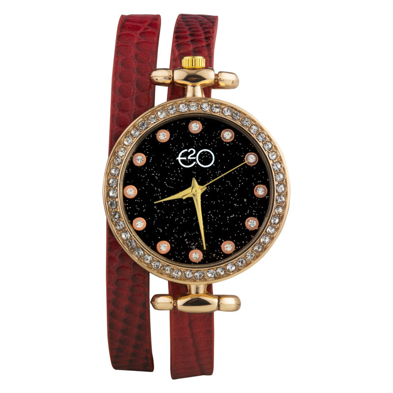 Buy E2O Maroon Snake Print Analouge Women's Watch Online