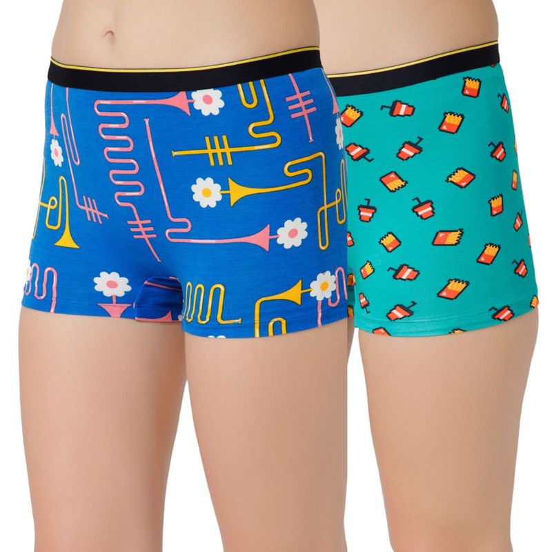 Buy Bummer Womens Printed Micro Modal Boyshorts Ultra Soft Underwear ...