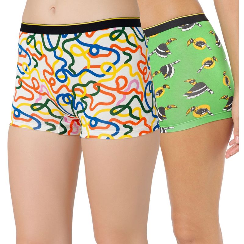 Buy Bummer Womens Printed Micro Modal Boyshorts Ultra Soft Underwear ...