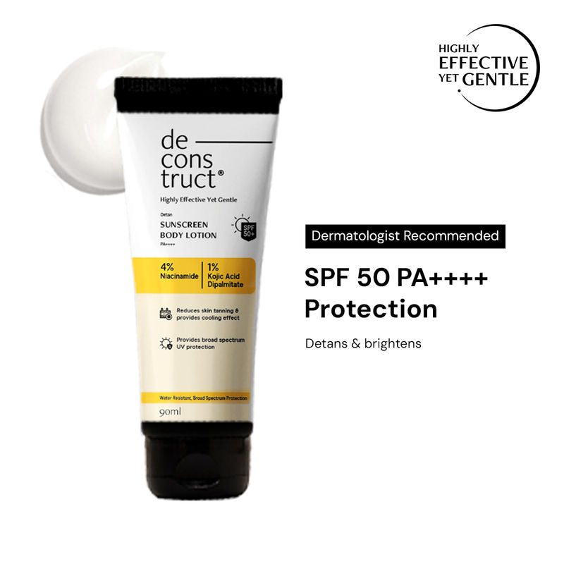 Buy Deconstruct Detan Sunscreen Body Lotion, SPF 50 PA++++, Brightens ...