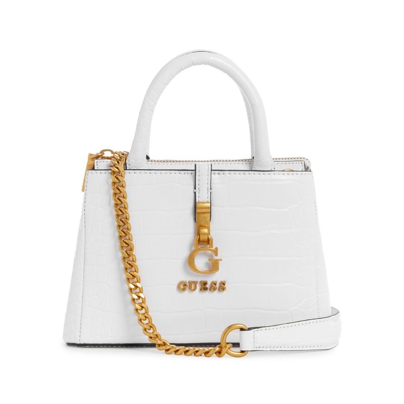 Buy Guess White Textured James Mini Satchel Bag With Detachable Strap ...