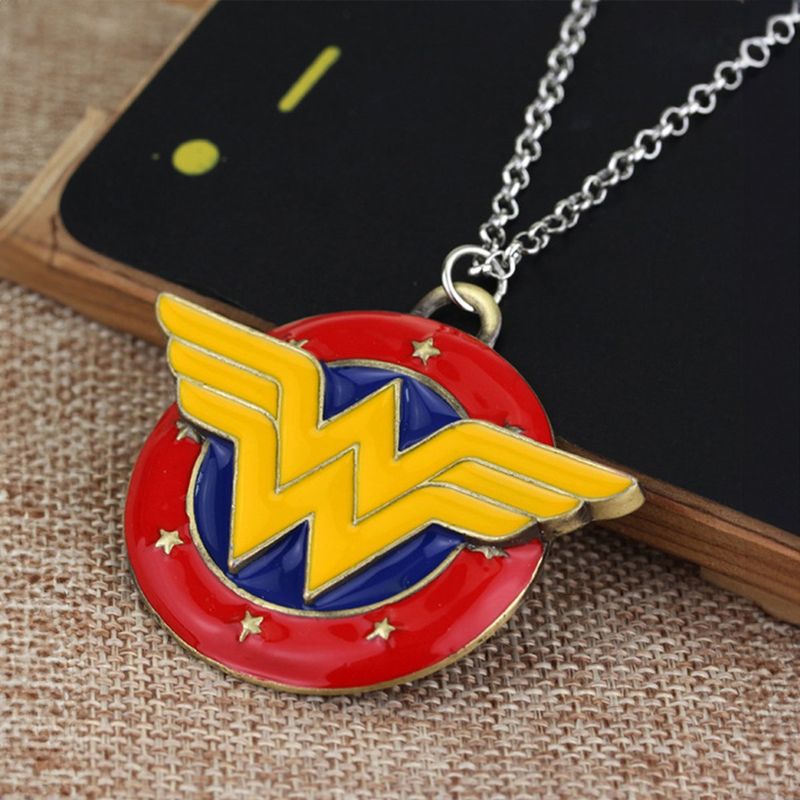 Buy Yellow Chimes Wonder Woman Symbol Locket Chain Pendant Necklace Online