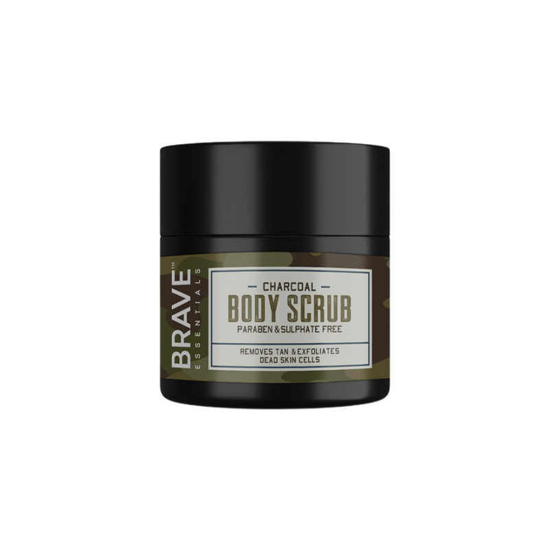 BRAVE ESSENTIALS Charcoal Body Scrub Removes Tan & Exfoliates Dead Skin ...