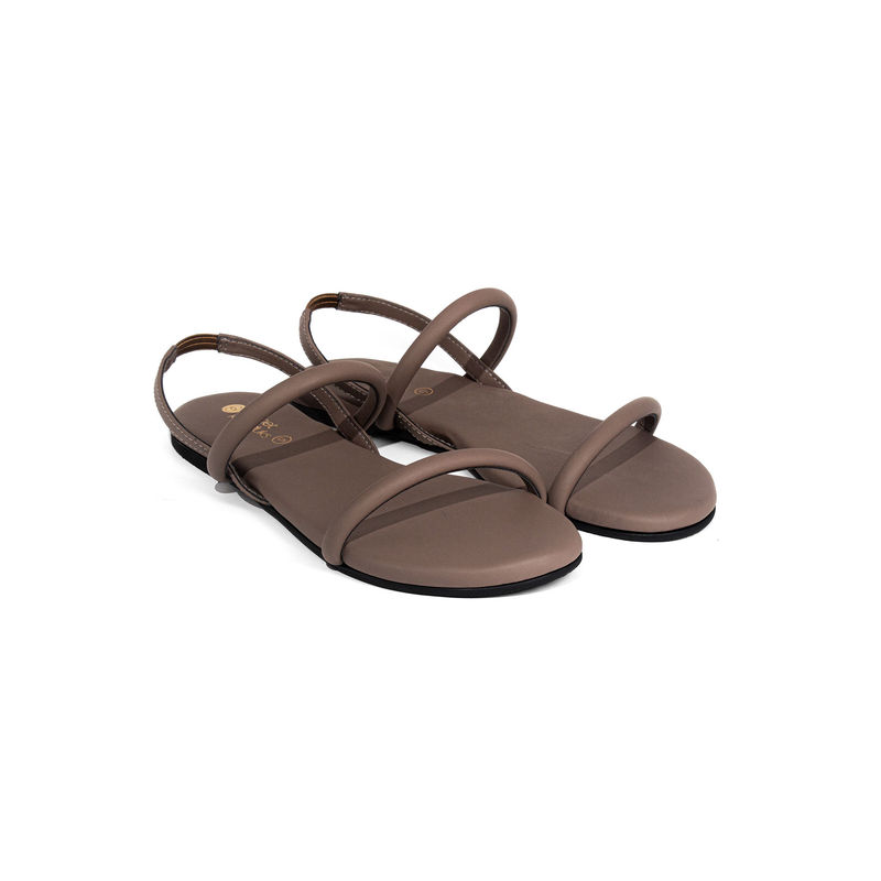 Buy Planet Paaduks Lily Dual Strap Vegan Leather Brown Women Sandals Online