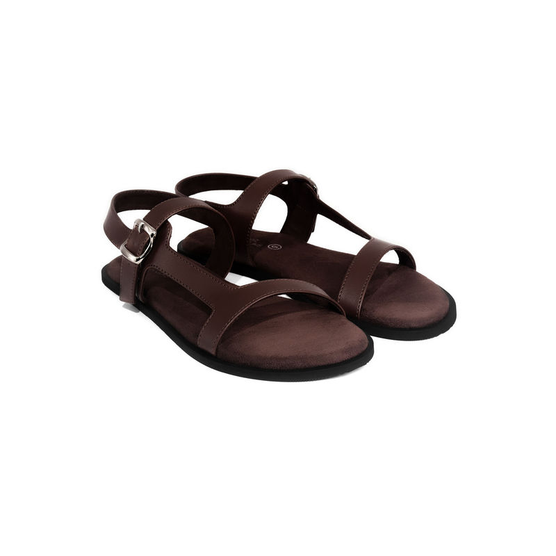 Buy Planet Paaduks Ella Dual Strap Vegan Leather Brown Women Sandals Online