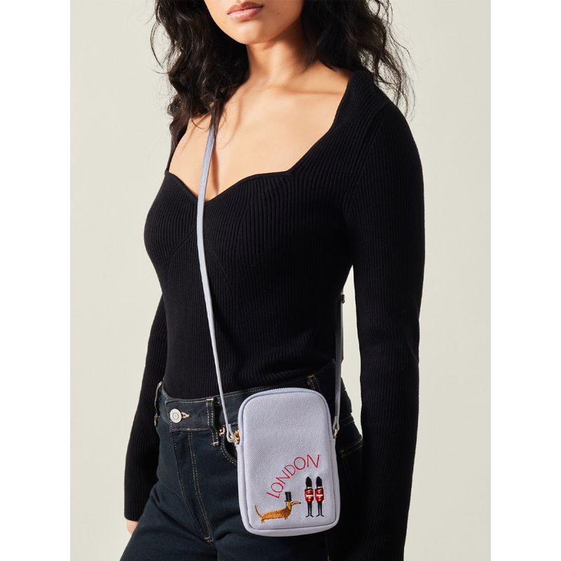 Buy Accessorize London Women Purple London Sausage Dog Phone Sling Bag ...